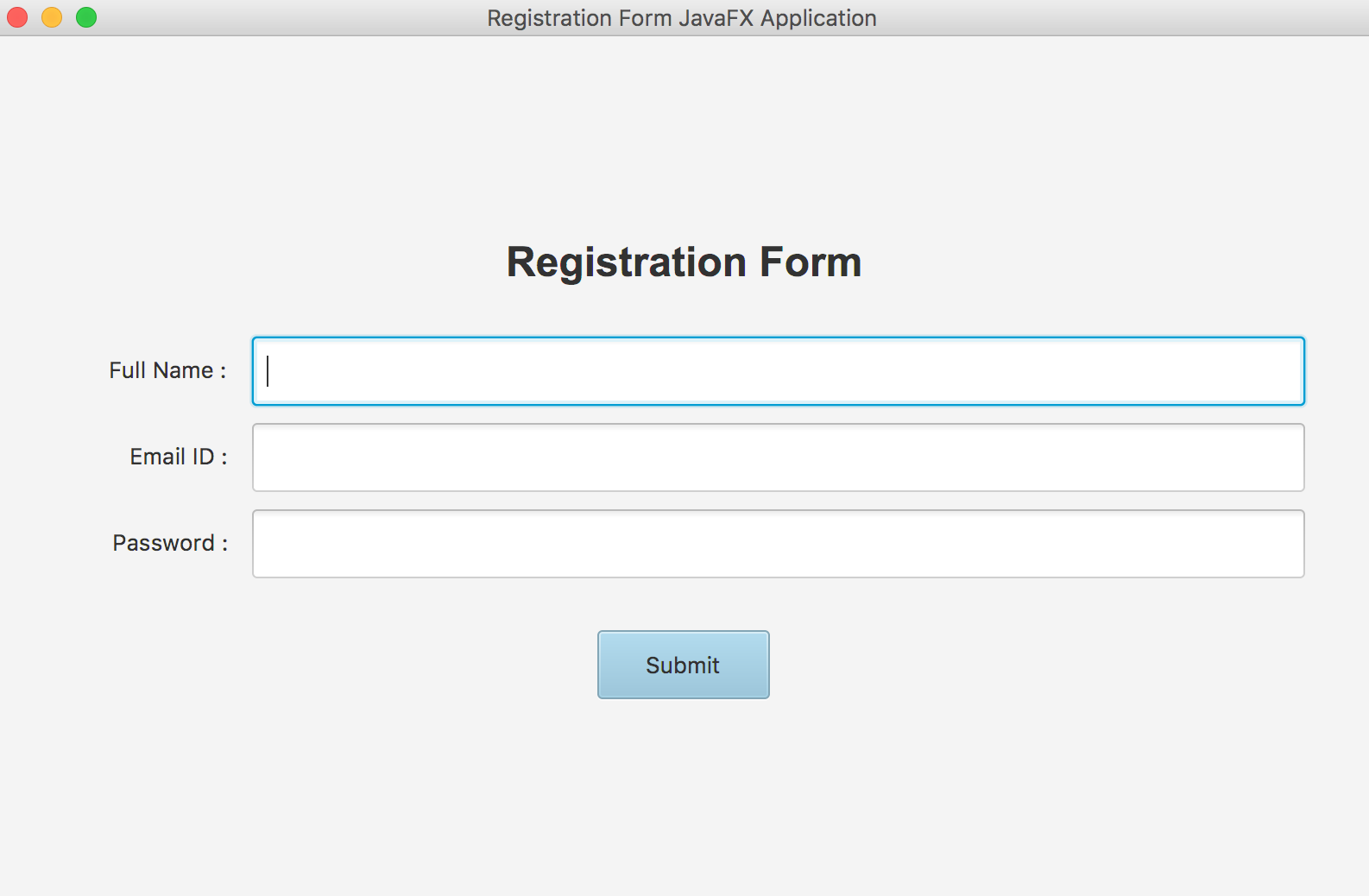 Creating a registration form in JavaFX | CalliCoder Creating a registration form in JavaFX | CalliCoder